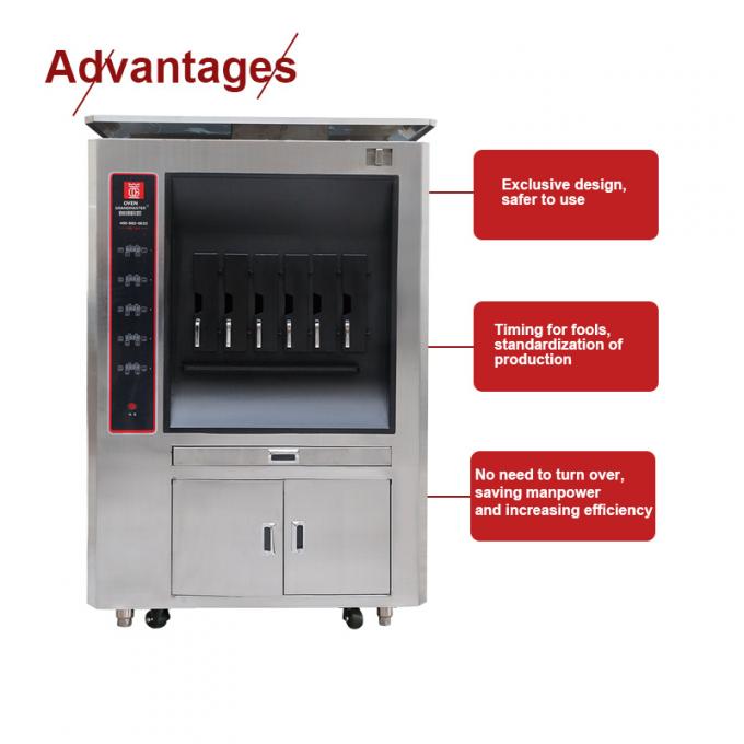 High Efficient Single Layer 6 Grids Electric Fish Grill Oven Machine